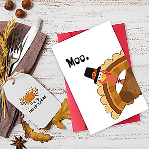 Huameigf Funny Thanksgiving Card for Him Her, Happy Thanksgiving Card Gift Idea for Kids Friend Family, Fall Thank You Card, Thankful Holiday Card