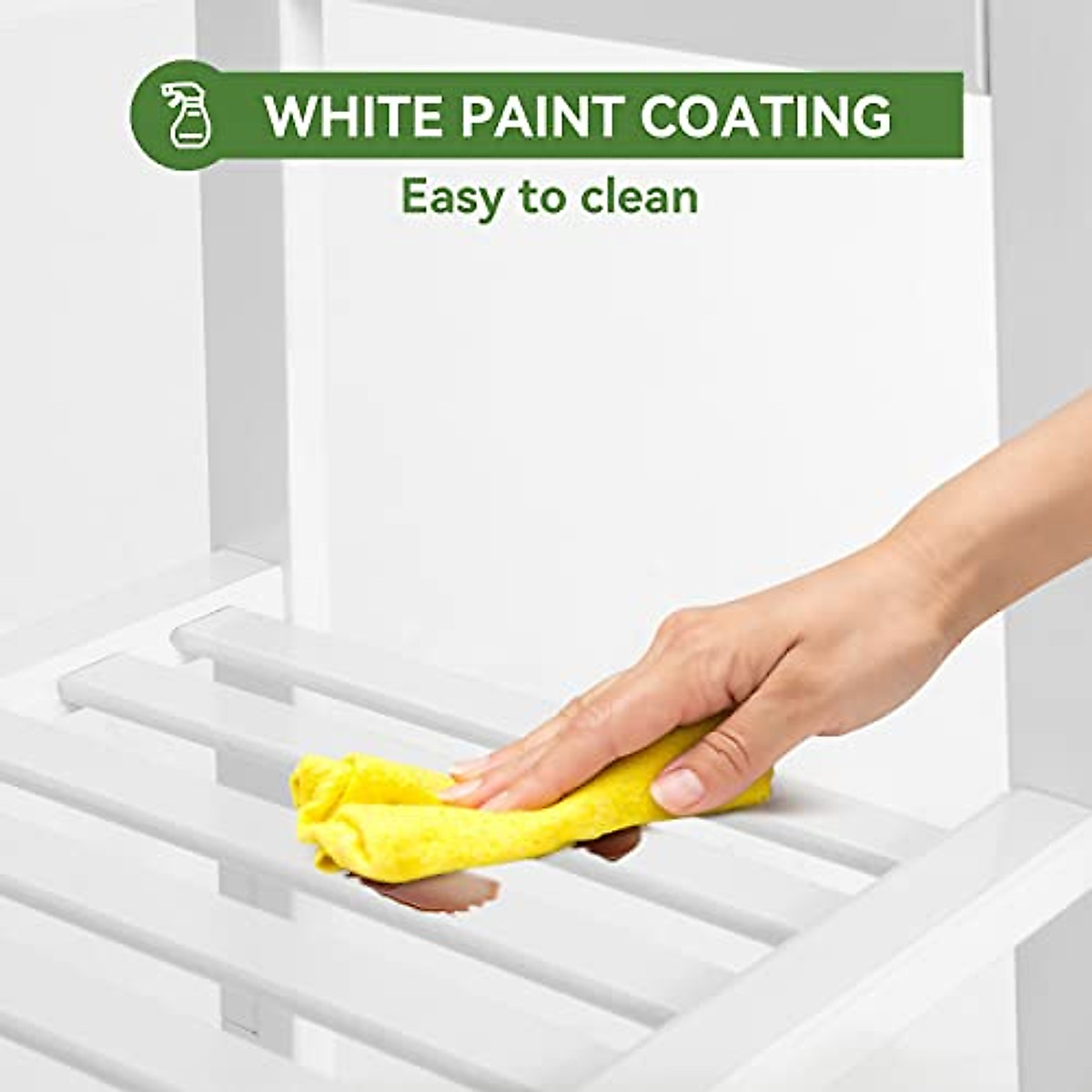 Aomedeelf Bookshelf, 4-Tier Ladder Shelf, 49.2" Free Standing Bookcase, Bamboo Shelf Ladder Bookshelf for Living Room, Bedroom, Bathroom, White