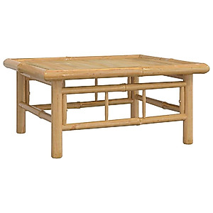 vidaXL Outdoor Bamboo Patio Table - Durable, Weather-Resistant, Easy-to-Clean Outdoor Surface - Perfect for Meals & Decorative Items – Brown.