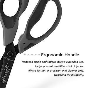 Ashton and Wright - Titanium HD - Heavy Duty Scissors for Office, Home, Kitchen and Craft - 210mm / 8” - Titanium Coated Blades (Gray, Right Handed)