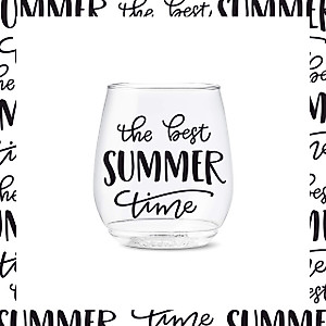 TOSSWARE POP 14oz Vino Summer Sips 2 Series, SET OF 6, Premium Quality, Recyclable, Unbreakable & Crystal Clear Plastic Wine Glasses