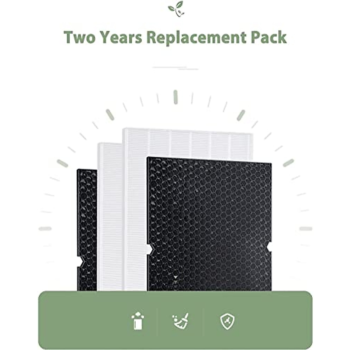 2-Set 5500-2 Air Purifier Replacement Filter for Winix 5500-2, H13 True HEPA Filter & Activated Carbon Filter Kit, Replace 116130 Filter H