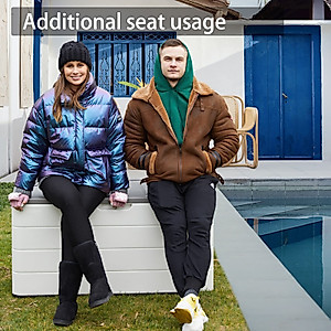 ADDOK Large Outdoor Storage Deck Box Waterproof, Resin Patio Storage for Outdoor Pillows, Garden Tools and Pool Toys, Lockable (Off-white)