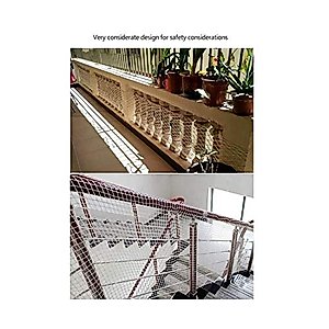 MAGFYLY Banister Guard net Children's Stair Safety Net, Nylon Rope Isolation Net, for Balcony Swimming Pool Anti-Fall Net Bed Fence Net, Including Cable Tie, White, 1x9m (Size : 19m(329ft))