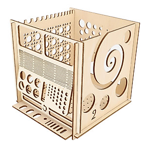 JOROBURO All in One Wooden Yarn Bowl, Knitting Bowl Multi Purpose Yarn Ball Box Yarn Holder, Multifunctional Knitting Tool Crocheting DIY Crafts Tools for Crochet Lovers