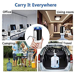 Electric Water Bottle Pump, USB Charging Automatic Drinking Water Dispenser, 30 Days Battery Life, Portable Water Bottle Switch for Universal 2-5 Gallon Bottle, for Home, Office, Travel, Camping