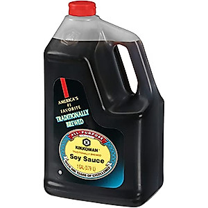 Kikkoman - Traditionally Brewed Soy Sauce, Organic Soy Sauce, All Purpose Seasoning, No Added Preservatives - 1 Gallon (Pack of 1)