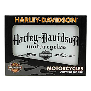Harley-Davidson Motorcycle Tempered Glass Cutting Board w/ Handles HDL-18504