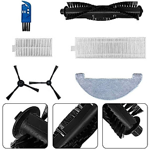 Side Brushes Water Tank Air Filters Mop Accessory Kit Compatible with 360 P7 Robot Vacuum