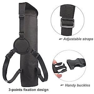 KRATARC Archery Back Arrows Quiver Bag with Molle System and Pockets for Hunting Shooting Target Practice (Black- molle design)