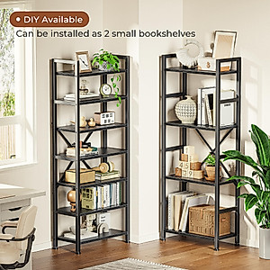 SUPERJARE Triple 4 Tier Bookshelf, Bookcase with 11 Open Display Shelves, Wide Book Shelf Book Case for Home & Office, Black