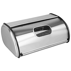 Home Basics Stainless Steel Bread Box, Silver