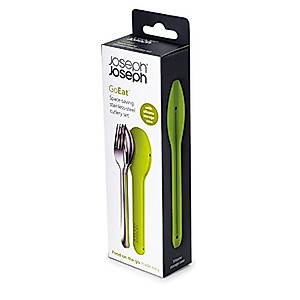 Joseph Joseph GoEat Compact Stainless-Steel Cutlery Set, Green