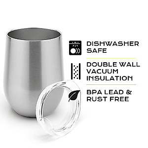 BALIBETOV 5 pcs large Yerba Mate Cup and Bombilla Kit, Includes one 12 oz Yerba Mate Gourd with Lid, Two Bombillas Mate Straw and one cleaning brush | Stainless steel | Double Walled