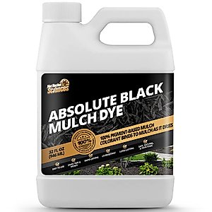 32oz Absolute Black Mulch Dye - Treats up to 2,500 sq. ft., Liquid Mulch Dye Black, Premium Mulch Color Concentrate, Ideal Black Mulch for Landscaping, Renews Faded Mulch, 100% Black Pigment