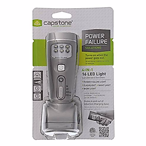 Capstone Lighting 4-in-1 Eco-I-Lite, 2 Pack – Emergency Flashlights, Night Light, Power Failure Light and Work Light – This Rechargeable LED Flashlight is Perfect for Power Outages and Hurricanes