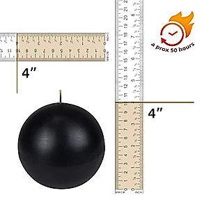 Zest Candle 2-Piece Ball Candles, 4-Inch, Black