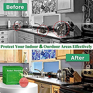 12 Pcs Natural Mouse Repellent Peppermint Oil to Repel Mice and Rats, Rodent Repeller for Car Engines Home Kitchen Indoor Outdoor,Keep Moles & Voles Out of Your Lawn and Garden, Pet Safe