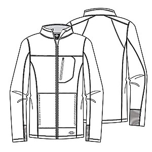 Dickies Dynamix Men Warm Up Scrubs Jacket Zip Front DK310, M, Pewter