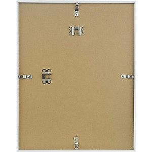 Americanflat 11x14 Picture Frame with Shatter-Resistant Glass - Use as 8x10 Frame with Mat or 11x14 Frame Without Mat - Streamline Collection - Thin Photo Frame for Wall Display - White