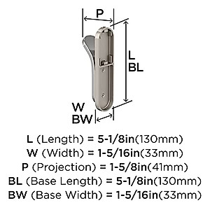 Amerock HBX37012G1026 | Unison Single Prong Decorative Wall Hook | Satin Nickel/Polished Chrome Hook for Coats, Hats, Backpacks, Bags | Hooks for Bathroom, Bedroom, Closet, Entryway