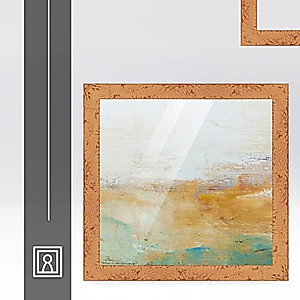 10x10 Frame Beige Real Wood Picture Frame Width 1.25 Inches | Interior Frame Depth 0.5 Inches | Mastic Distressed Photo Frame Complete with UV Acrylic, Foam Board Backing & Hanging Hardware