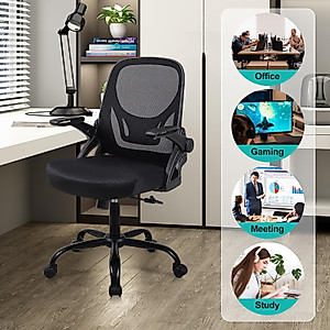 Nusetx Home Office Desk Chair, Adjustable Height Ergonomic Computer Chair with Thick Cushion, Flip-up Armrests, and 360-Degree Swivel - Lumbar Support Mesh Executive Task Chair, 10-Pack
