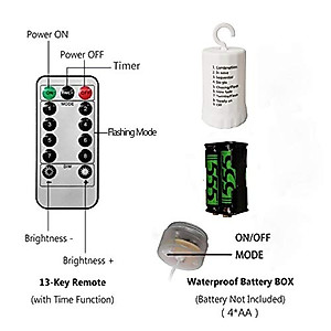 2 Pack Starburst Sphere Lights,200 Led Firework Lights, 8 Modes Dimmable Remote Control Waterproof Hanging Fairy Light, Copper Wire Lights for Patio Parties Christmas (2 Pack Battery Operated)