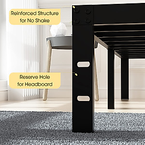 45MinST 3600lbs Heavy Duty Bed Frame,14 Inch Sturdy Steel Slat Mattress Foundation, Metal Reinforced Platform Box Spring Replacement, Easy Assembly with Quick Lock, Full