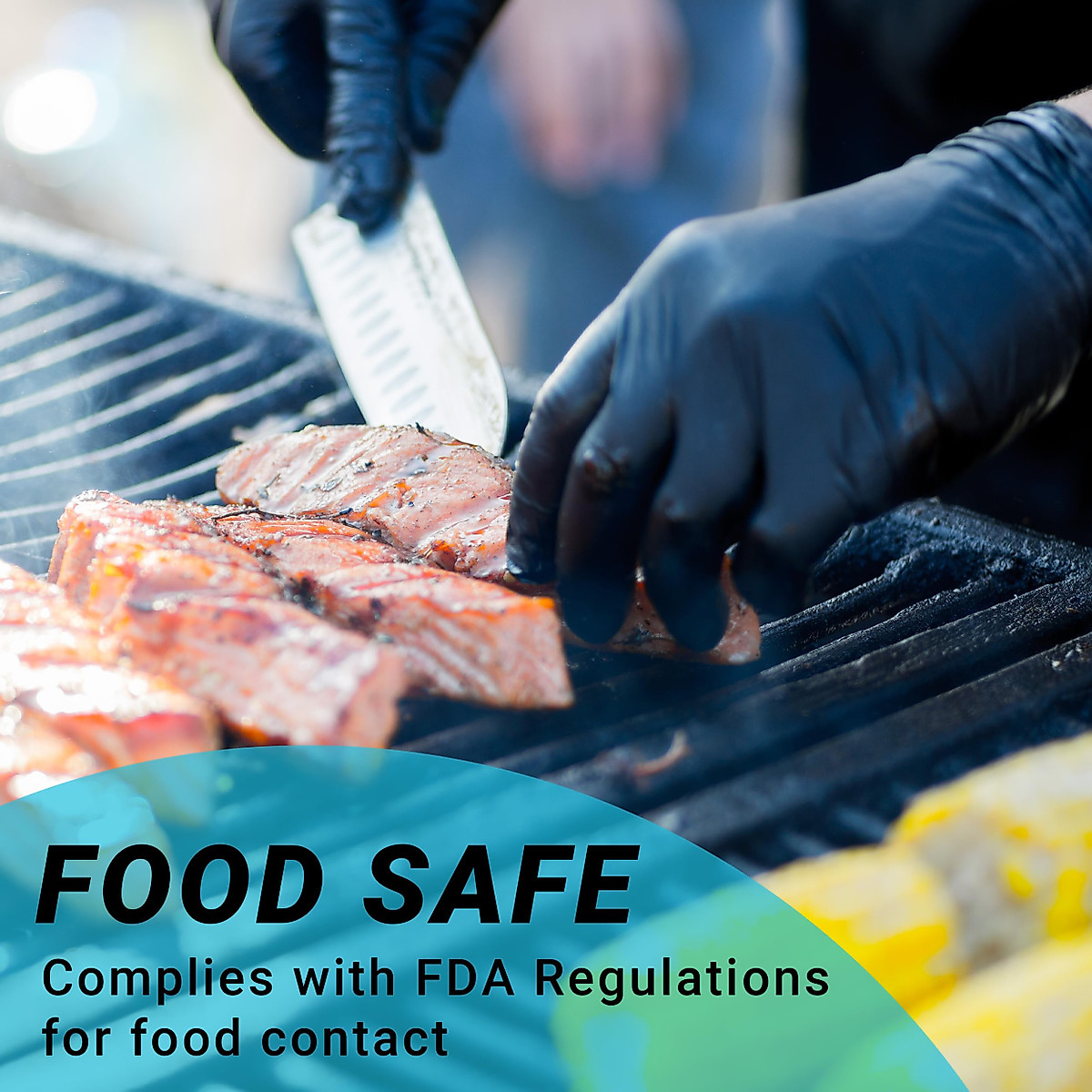 ASAP Black Nitrile Gloves Small - 4 Mil Black Exam Gloves, Black Latex Free Gloves, Powder Free Gloves - Medical, Food Safe, Disposable Black Gloves - Small Black Nitrile Gloves - Box of 100