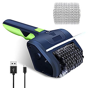 Motorized Grill Brush PURAMI Safe Grilling Rescue Gift No Shedding Bristles, 360° Rotating Cleaner Brush, Heavy Duty BBQ Accessories for Porcelain/Weber Gas/Traeger/Charcoal Grilling Grates