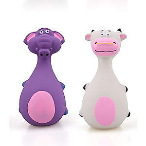 Big Belly Cartoon Animal 2 Pack Squeaky Dog Cat Pet Toys, Grind Teeth Dog Cat Pet Toys, Chew Dog Cat Pet Toys, Interactive Dog Cat Pet Toys…