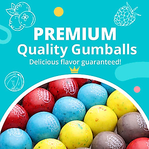 Gumballs for Gumball Machine - Berry Mix 1 Inch Bubble Gum Balls Bulk - Gumball Machine Refills - Double Bubble Chewing Gum - 2.4 Pound - 136pcs King Gumballs Bulk