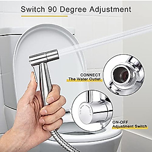 SOMDARHK Bidet T Adapter, Brass T Adapter with Shut-Off Valve, 3 Way Tee Connector 7/8" 16/15" 1/2” Leakproof T-Valve Adapter for Toilet Bidet Sprayer