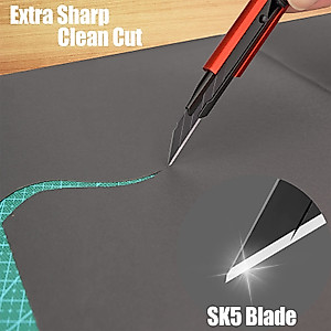 DOWELL Utility Knife Box Cutter Retractable Hobby Knife 6-Piece with 20-Piece 9mm Snap-Off Blades Heavy Duty Aluminium Handle Cutting Cardboard Boxes or DIY HY040108