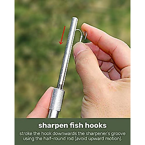 Wamery Serrated Knife Sharpener with Retractable Diamond Sharpening Rod. Repairs, Restores, Polishes Serrated or Straight Blade. Pocket Knife Sharpener