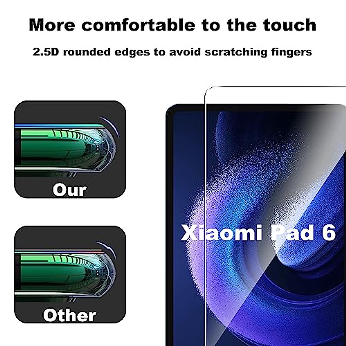 Suttkue for Xiaomi Pad 6/6 Pro 11.00 inch Screen Protector＆Camera Lens Protector,9H Hardness, Anti-Scratch, Tempered Glass flim, Case Friendly, Anti-Fingerprint,Anti-Scratch,(2+2PACK)