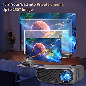 4K UHD TV Home Theater Projector 5G WiFi, Bluetooth, Androrid 2G+16G Wireless Native 1080P Projectors Outdoor Movie Game, with 5000+ Apps, HDMI, USB, Aux Audio,VGA, 15W HiFi Speaker, Zoom,4P Keystone