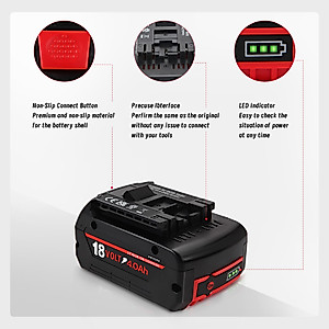 wowrmaykay Replacement for Bosch 18V Battery 4.0Ah Lithium ion Rechargeable Bateria Compatible with Bosch Tools BAT609 Batteries