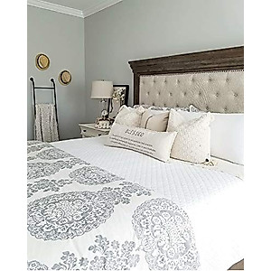 Lush Decor Ava Diamond Oversized Cotton 3 Piece Quilt Set, King, Navy