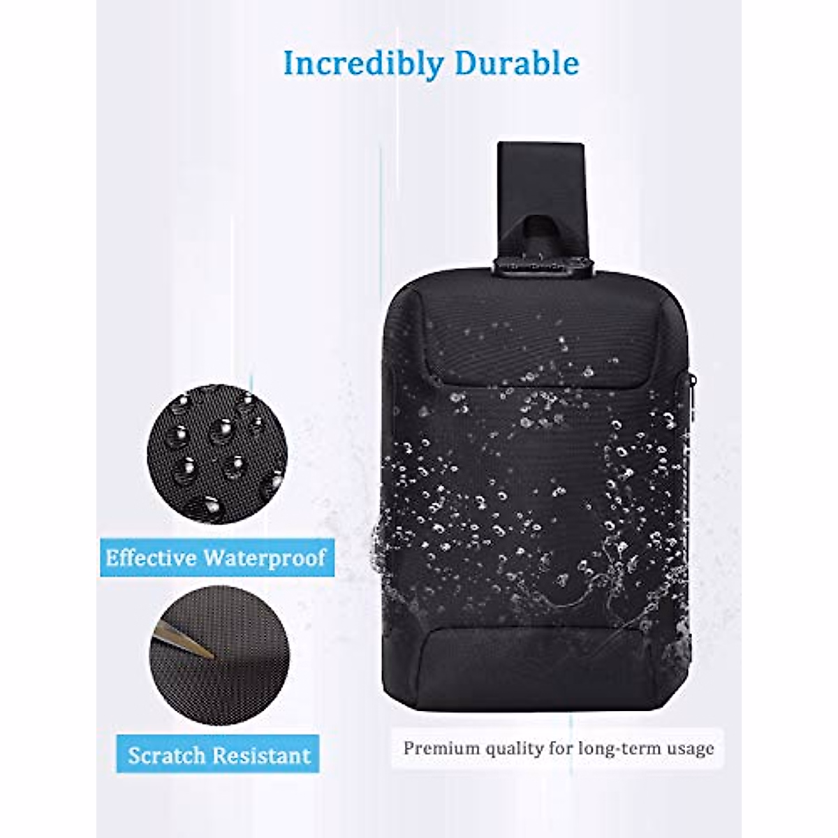 Schkleier Sling Bag USB Anti-theft Laptop Backpack, 13.3 Inch Casual Chest Shoulder Daypack for Men and Women