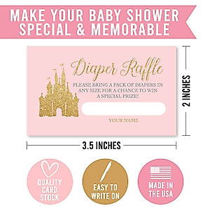 Hadley Designs 25 Baby Shower Diaper Raffle Tickets For Baby Shower Girl - Princess Baby Shower Games For Girls, Baby Raffle Tickets, Baby Shower Invitation Inserts, Baby Shower Ideas