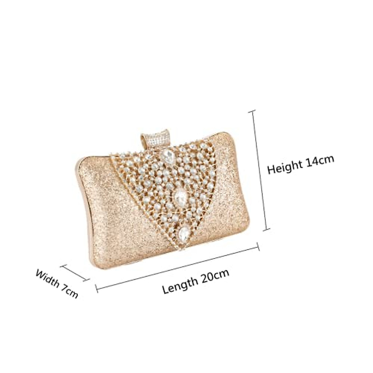Womens Fashion Luxury Sparkly Rhinestone Sequin Glitter bag Clutch Evening Handbag Shoulder Bags Purse for Wedding Bridal Party Prom (gold)