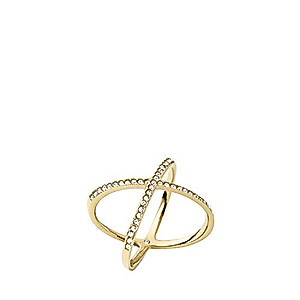 Michael Kors Pave X Gold Ring, Size 6
