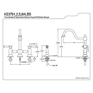 KINGSTON BRASS KS3791ALBS Restoration Kitchen Faucet, Polished Chrome