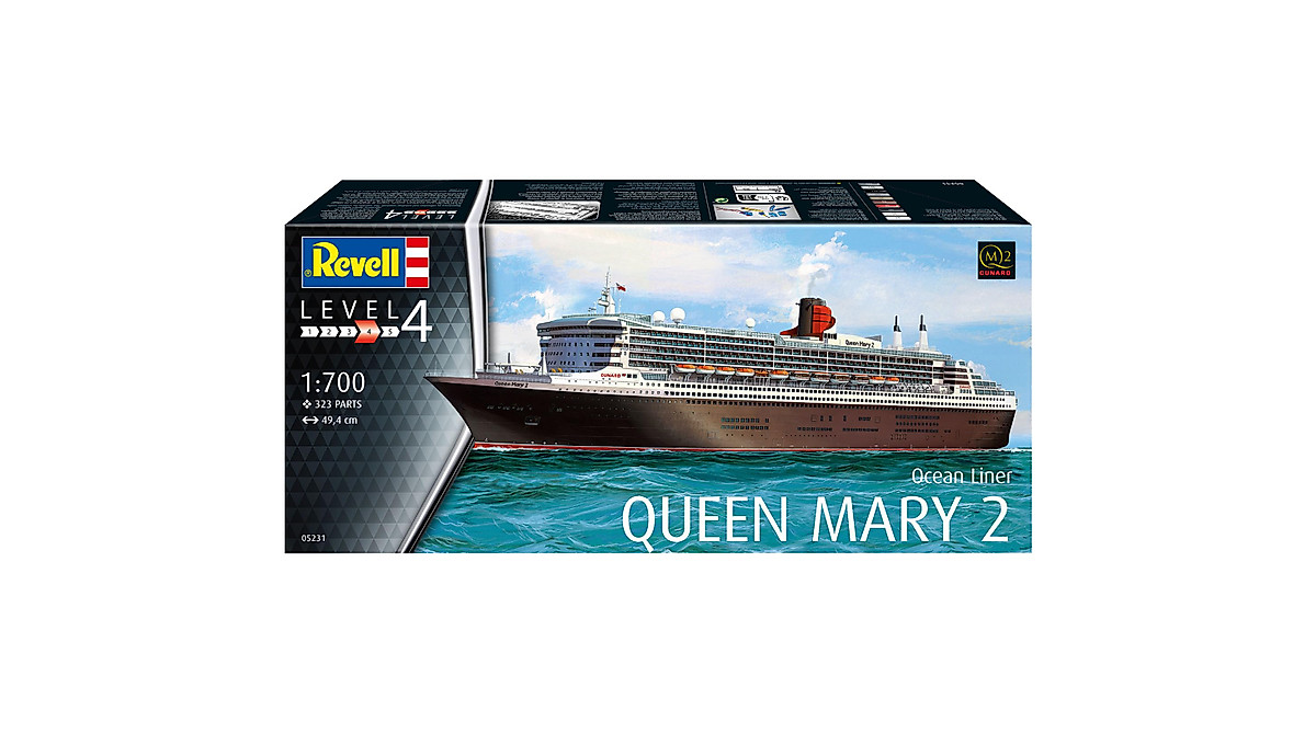 Revell Queen Mary 2 Model Kit 1:700 Unpainted Ship Replica