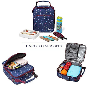 VASCHY Preschool Backpack and Cute Neoprene Lunch Bag Bundle