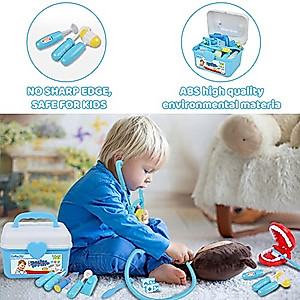 Gifts2U Toy Doctor Kit, 37 Pieces Kids Pretend Play Toys Dentist Medical Role Play Educational Toy Doctor Playset for Boys Ages 3-6