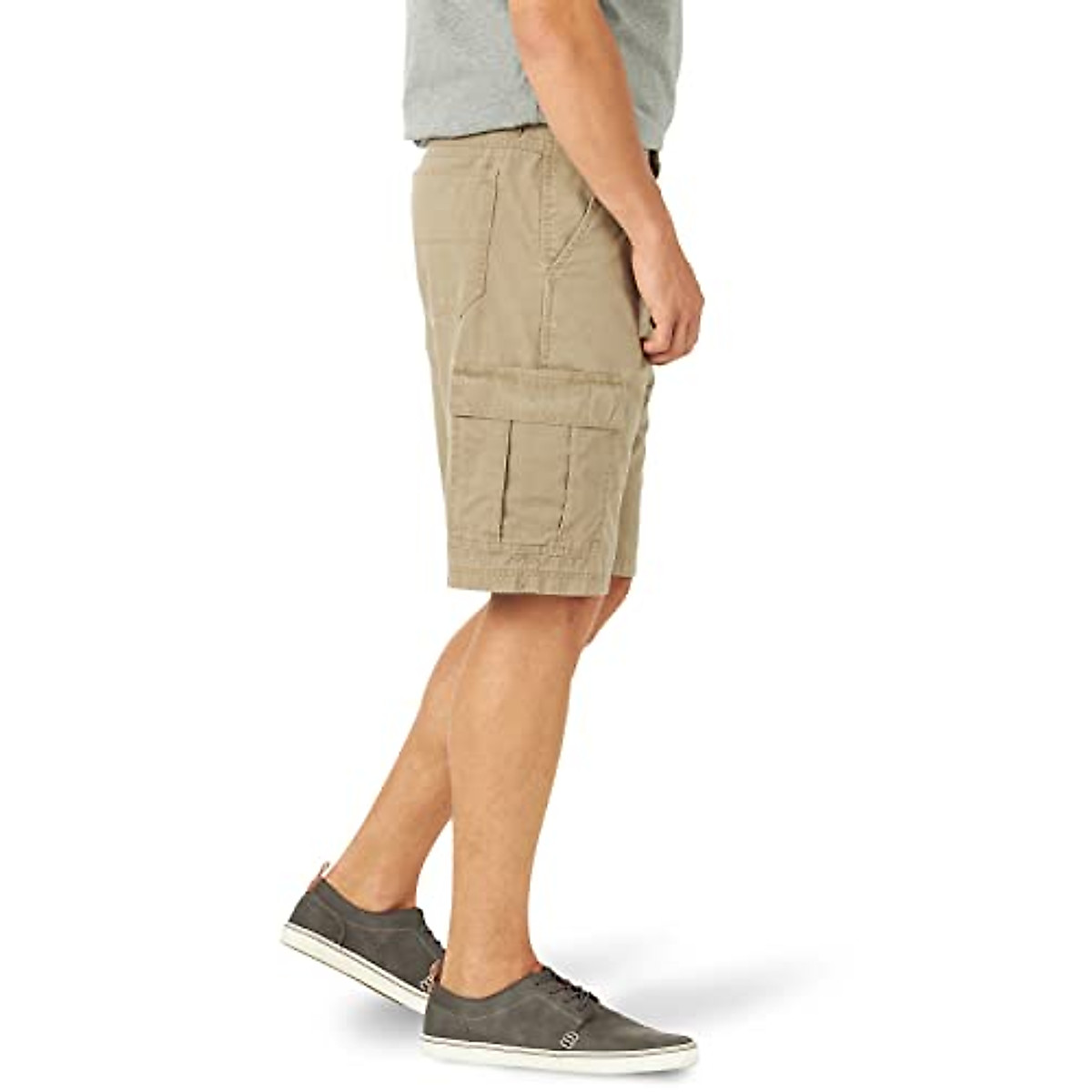 Wrangler Authentics Men's Classic Relaxed Fit Cargo Short, British Khaki Twill, 34