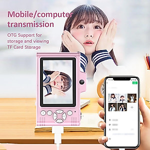 Andoer Digital Camera Portable Kids Camera 1080P Compact Camera 48Mp Dual Lenses 8× Optical Zoom Mini Ccd Camera with 2.8-Inch Tft Screen Great Gift for Boy Girl Kid Adult Teenager Student